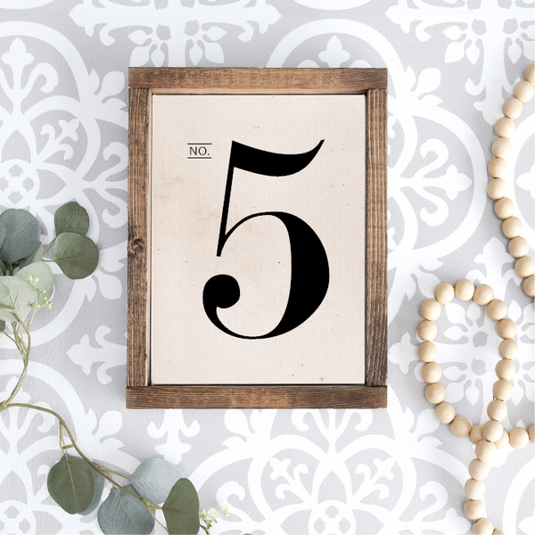 Family Number Sign Canvas Printed Sign - Currently Chic Boutique